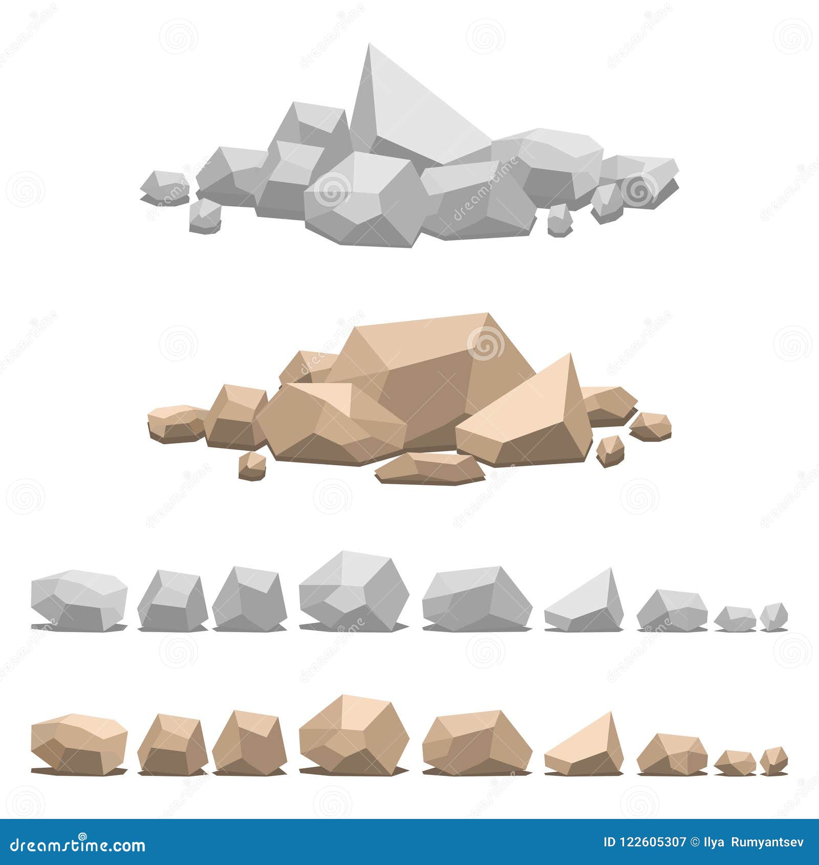Sistema De Diversas Piedras, Ejemplo Del Vector Ilustración del Vector ...