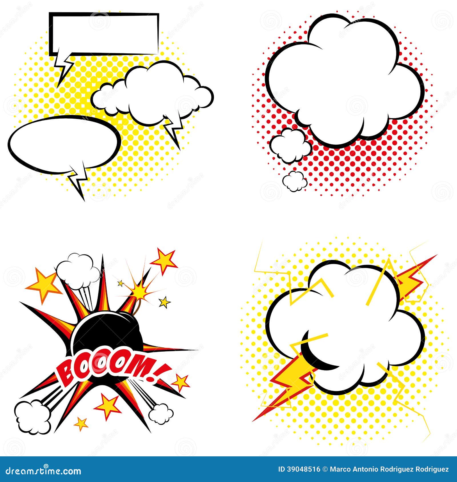 Sistema De Diversos Elementos Del Cómic Aislados Ilustración del Vector ...