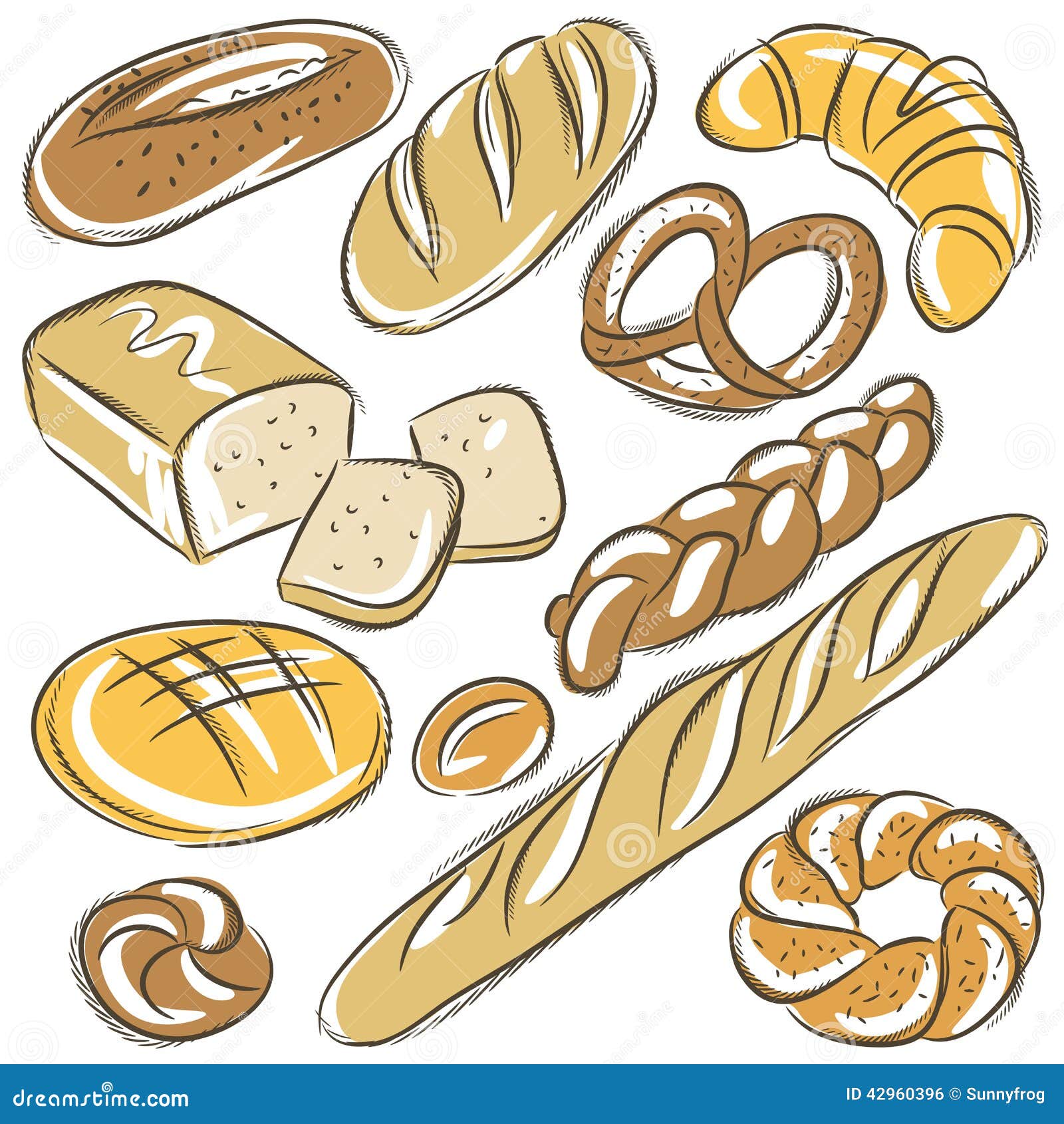 Sistema De Diversos Panes, Vector Ilustración del Vector - Ilustración ...