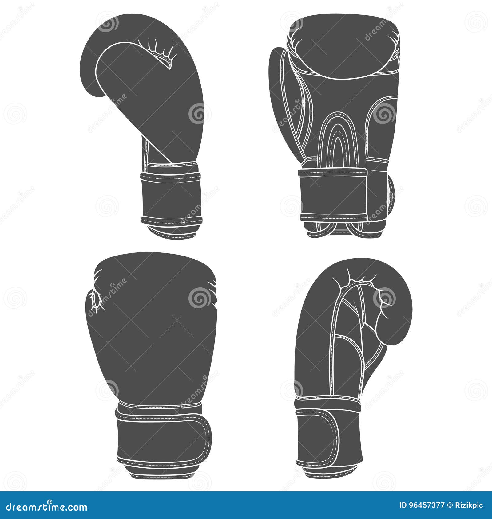 Sistema De Ejemplos Con Los Guantes De Boxeo Ilustración del Vector ...