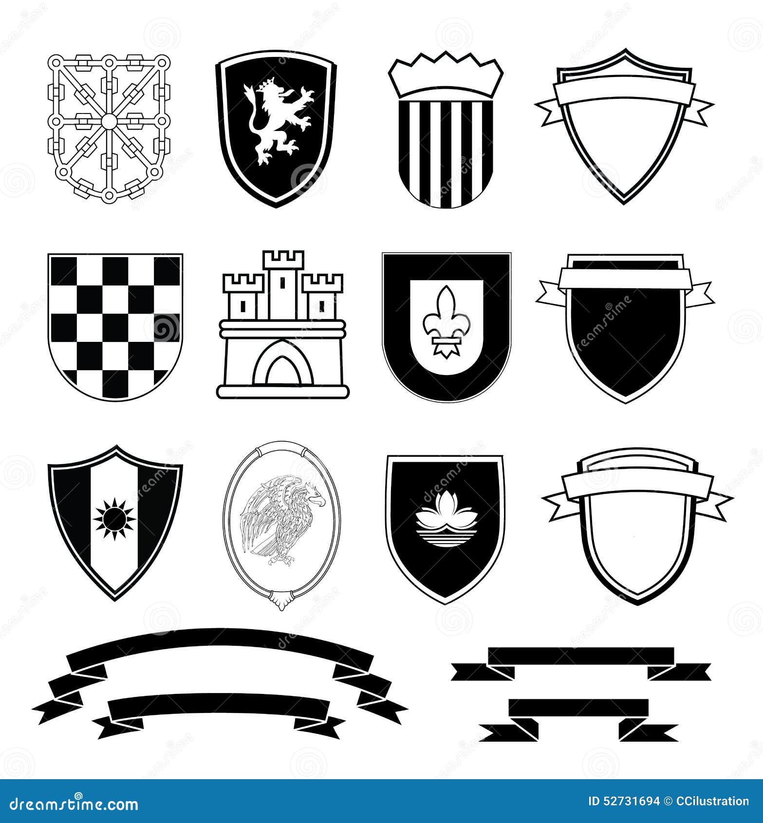 Sistema De Elementos Del Escudo De Armas, Ejemplo Del Vector ...