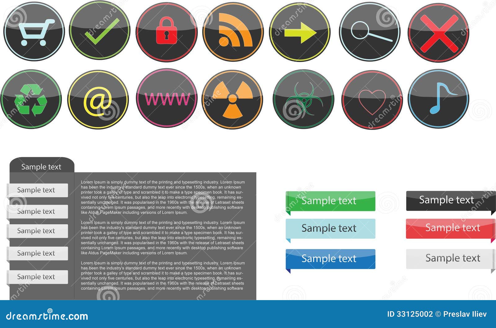 Sistema De Elementos Del Web Del Vector Ilustración del Vector ...