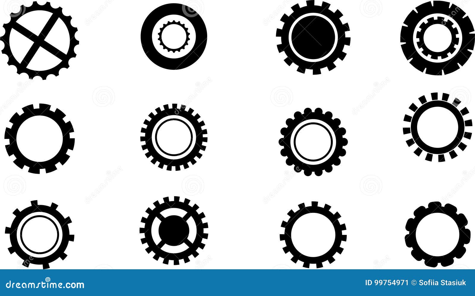 Sistema De Engranajes En Vector Ilustración del Vector - Ilustración de ...