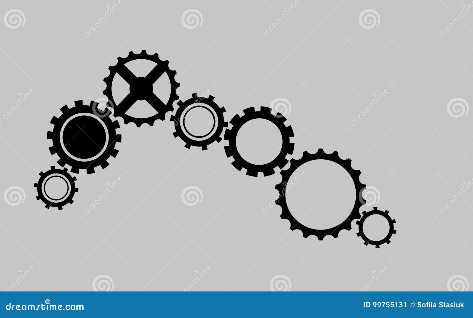 Sistema De Engranajes En Vector Ilustración del Vector - Ilustración de ...