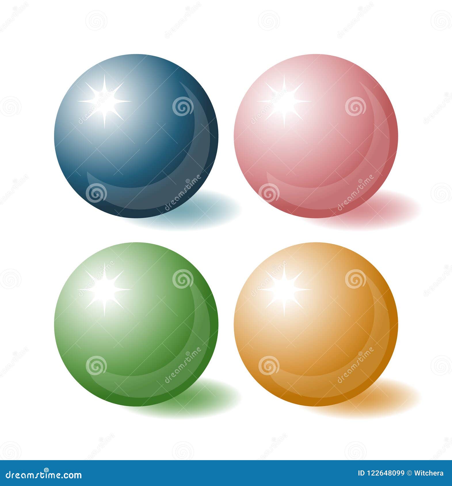 Sistema De Esferas Coloridas Del Vector Ilustración del Vector ...