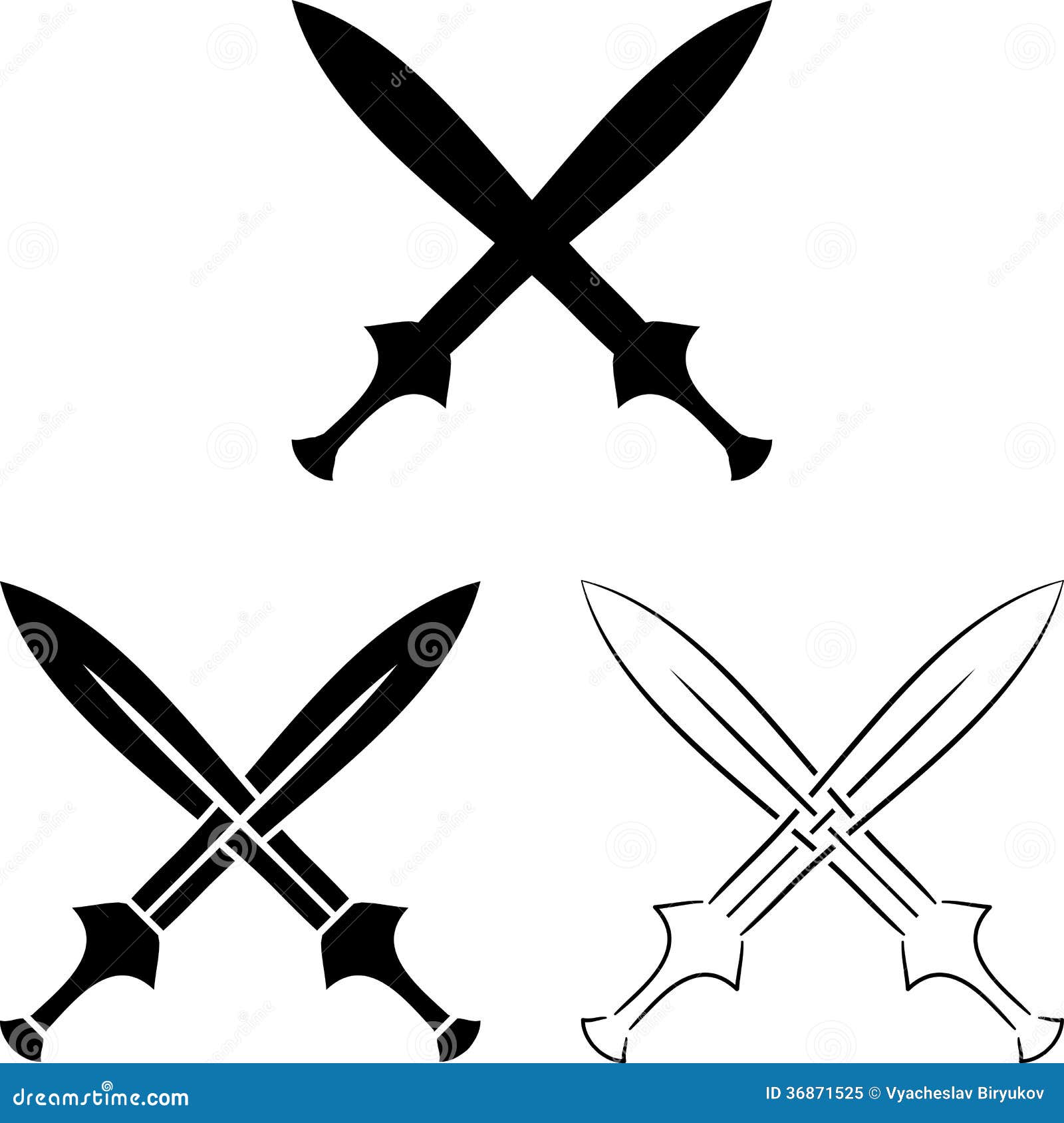 Sistema De Espadas Cruzadas Ilustración del Vector - Ilustración de ...