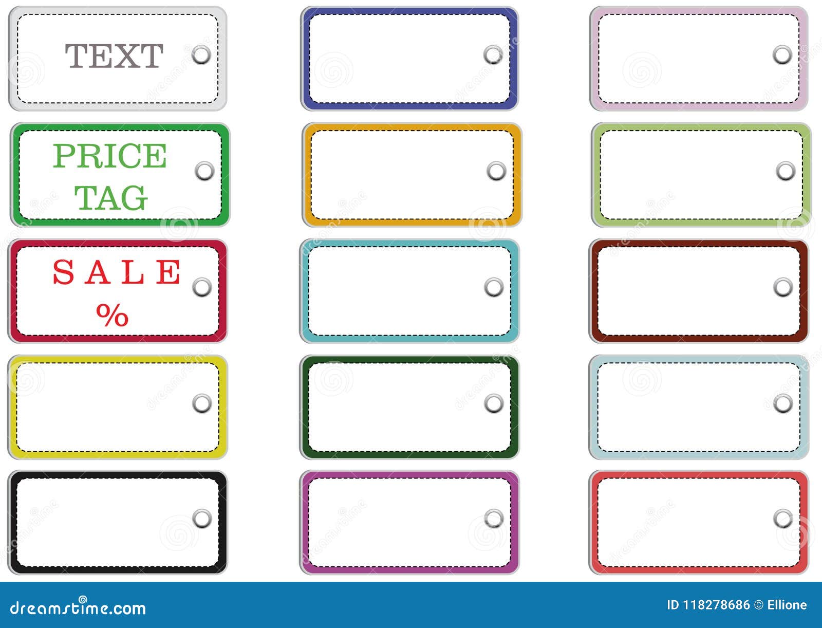 Sistema De Etiquetas Rectangulares Ilustración del Vector - Ilustración ...