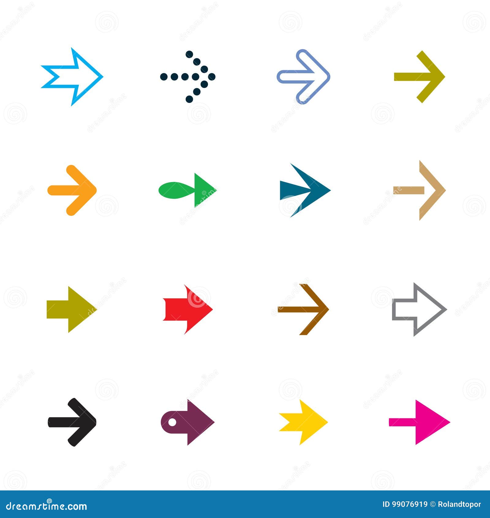 Sistema De Flechas Del Vector Del Color Ilustración del Vector ...