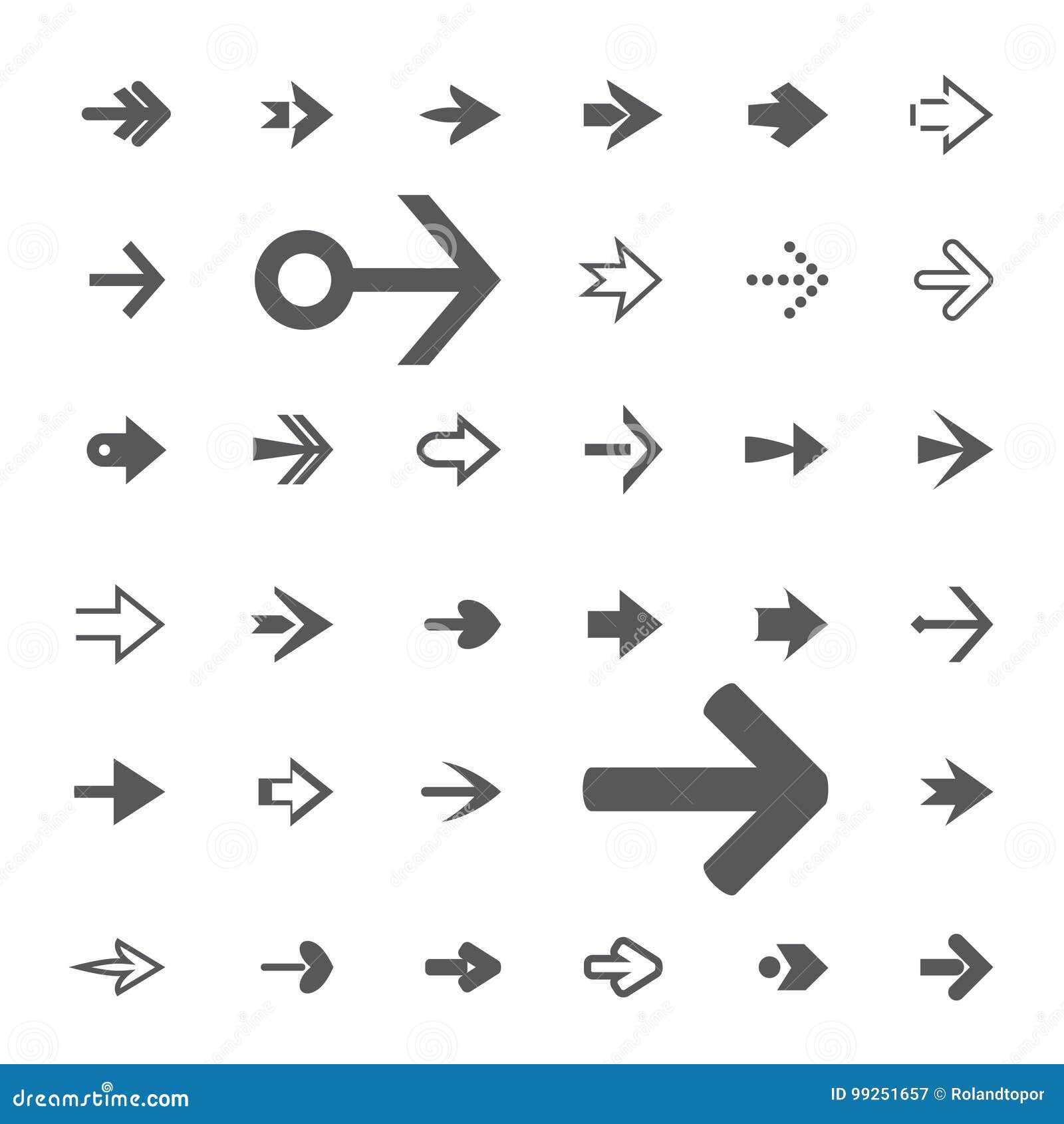 Sistema De Flechas Grises Iconos Del Vector Ilustración del Vector ...