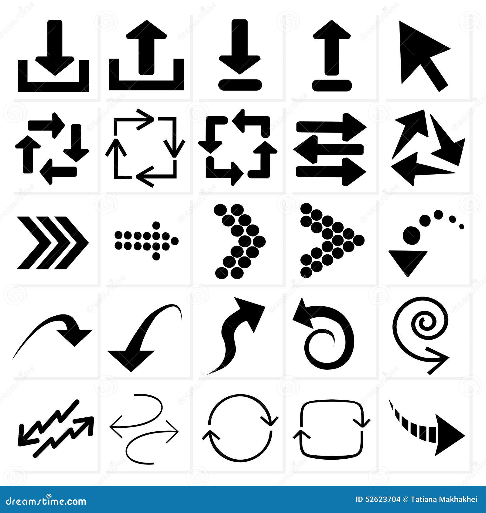 Sistema de flechas negras ilustración del vector. Ilustración de ...