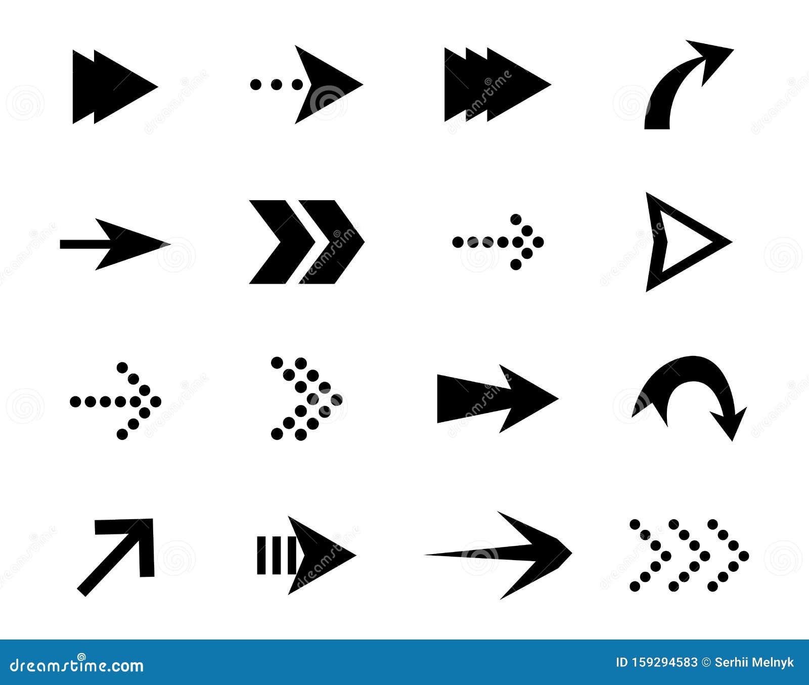 Sistema De Flechas Negras Del Vector Ilustración del Vector ...