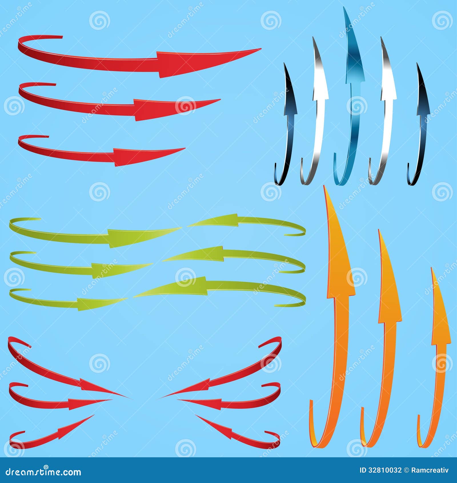 Sistema De Flechas Torcidas Finas Ilustración del Vector - Ilustración ...