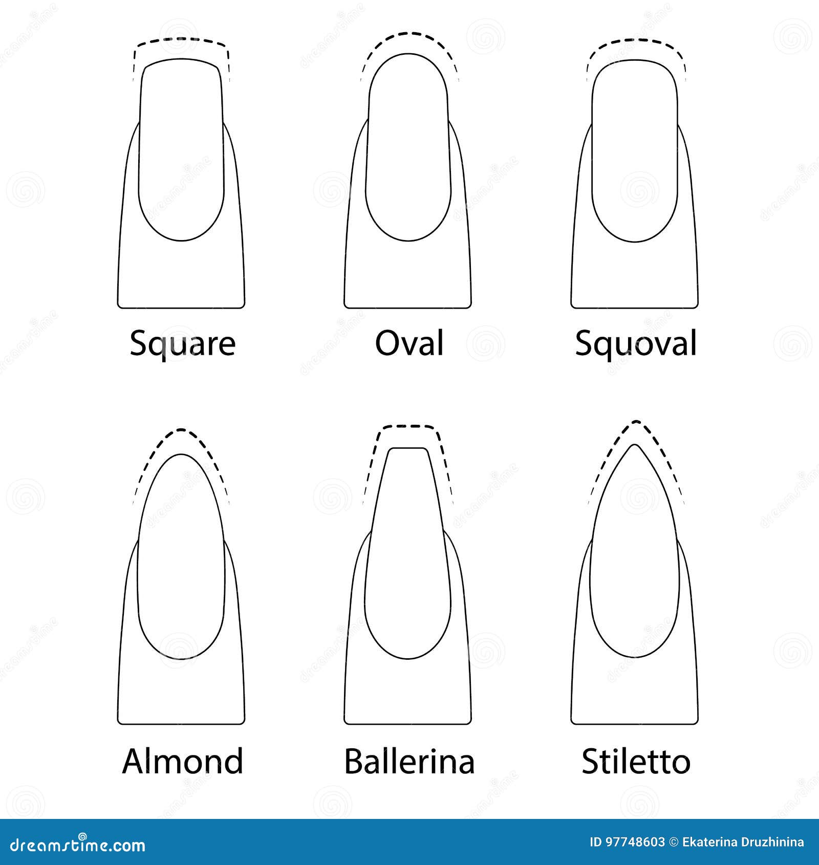 Sistema De Formas De Los Clavos Ilustración del Vector - Ilustración de ...