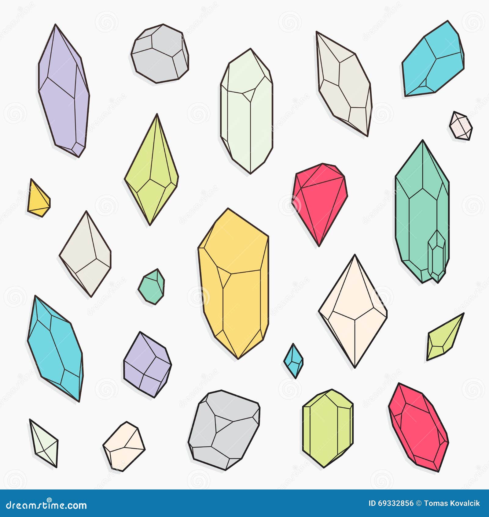 Sistema De Formas Del Cristal Del Vector Ilustración del Vector ...