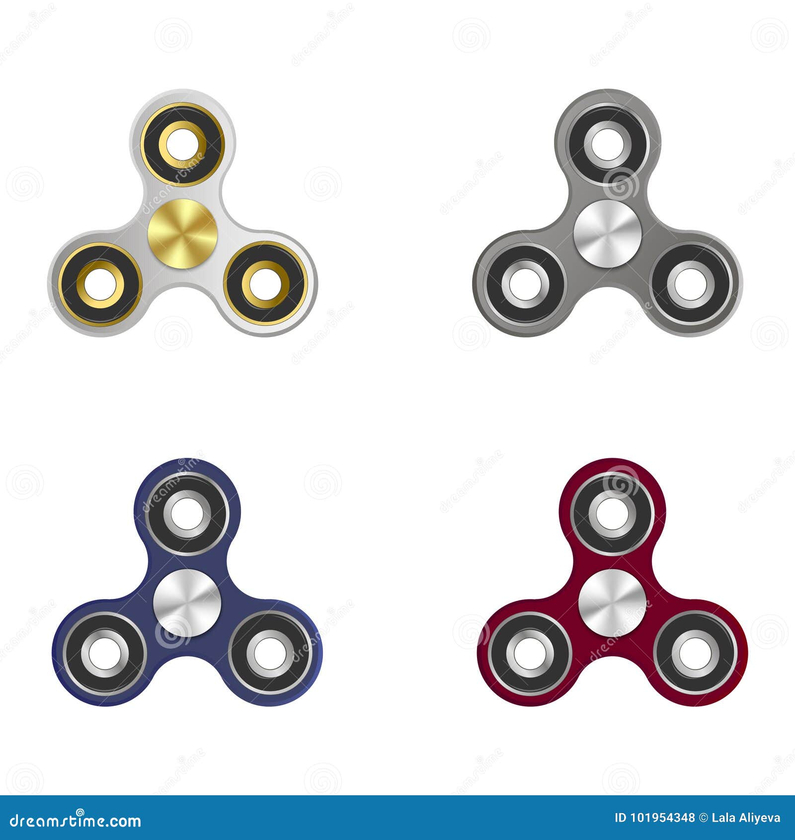 Sistema De Hilanderos Realistas Vector Stock de ilustración ...