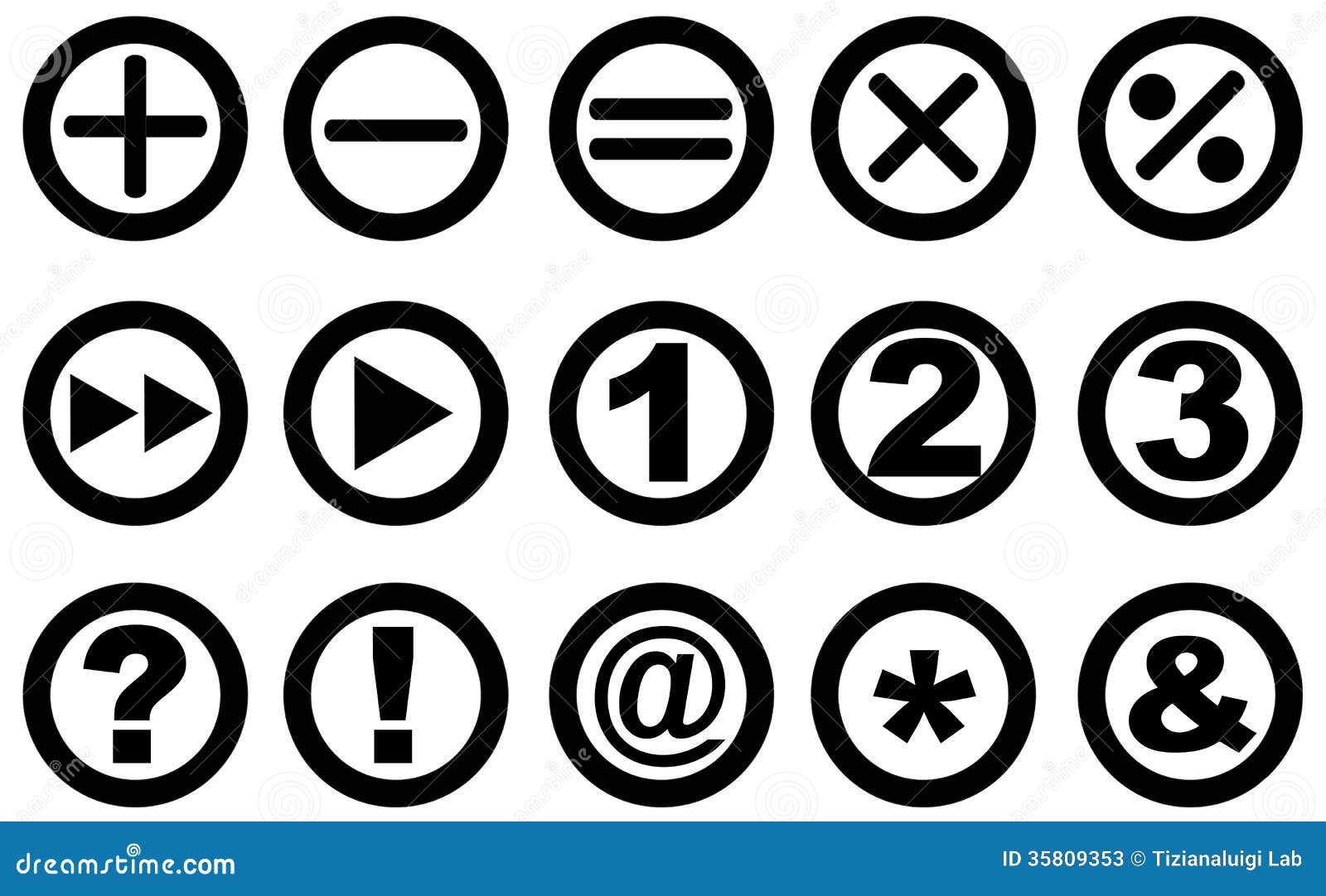 Sistema De Iconos Circulares Stock de ilustración - Ilustración de ...