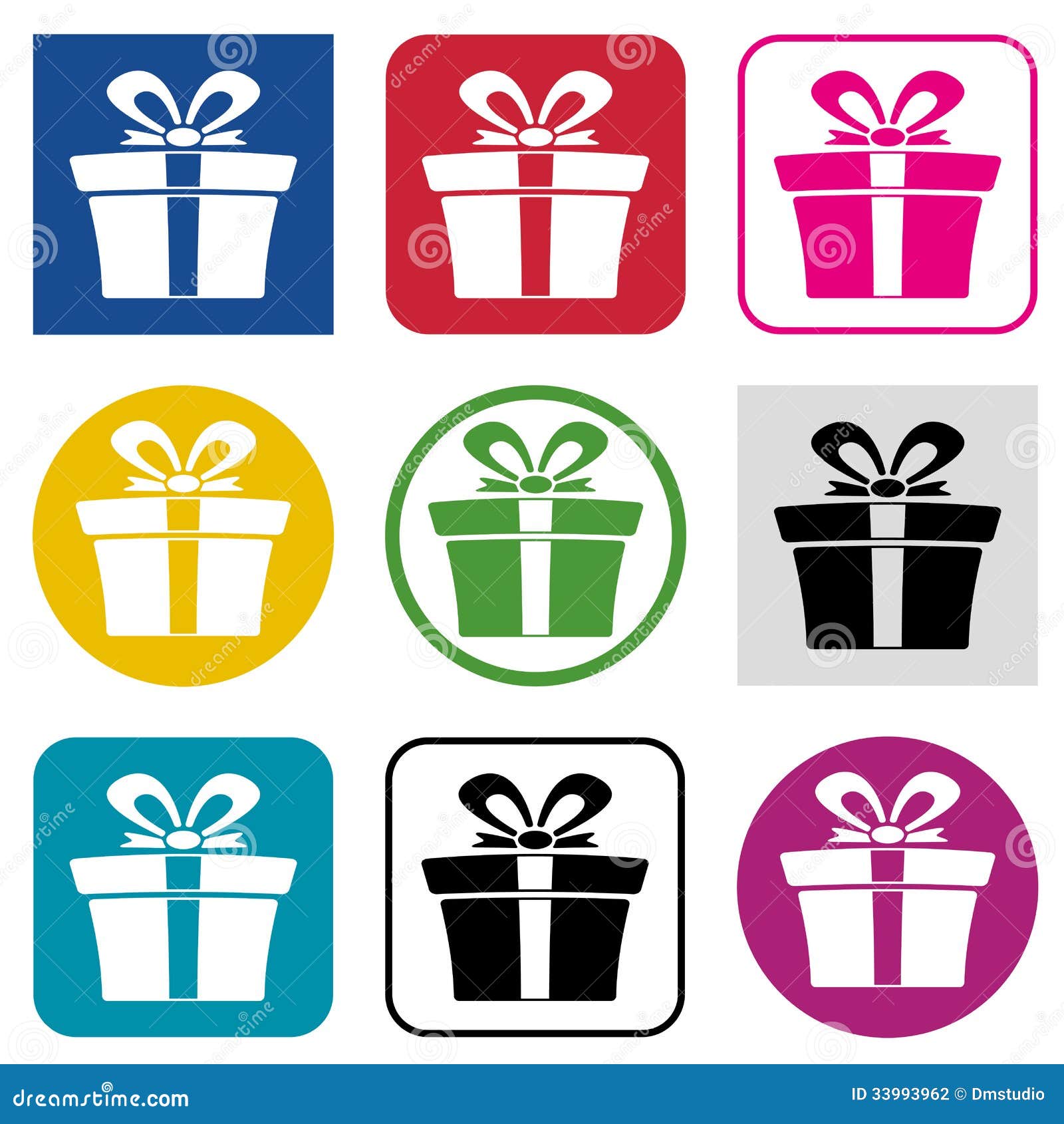 Sistema De Iconos De La Caja De Regalo Ilustración del Vector ...