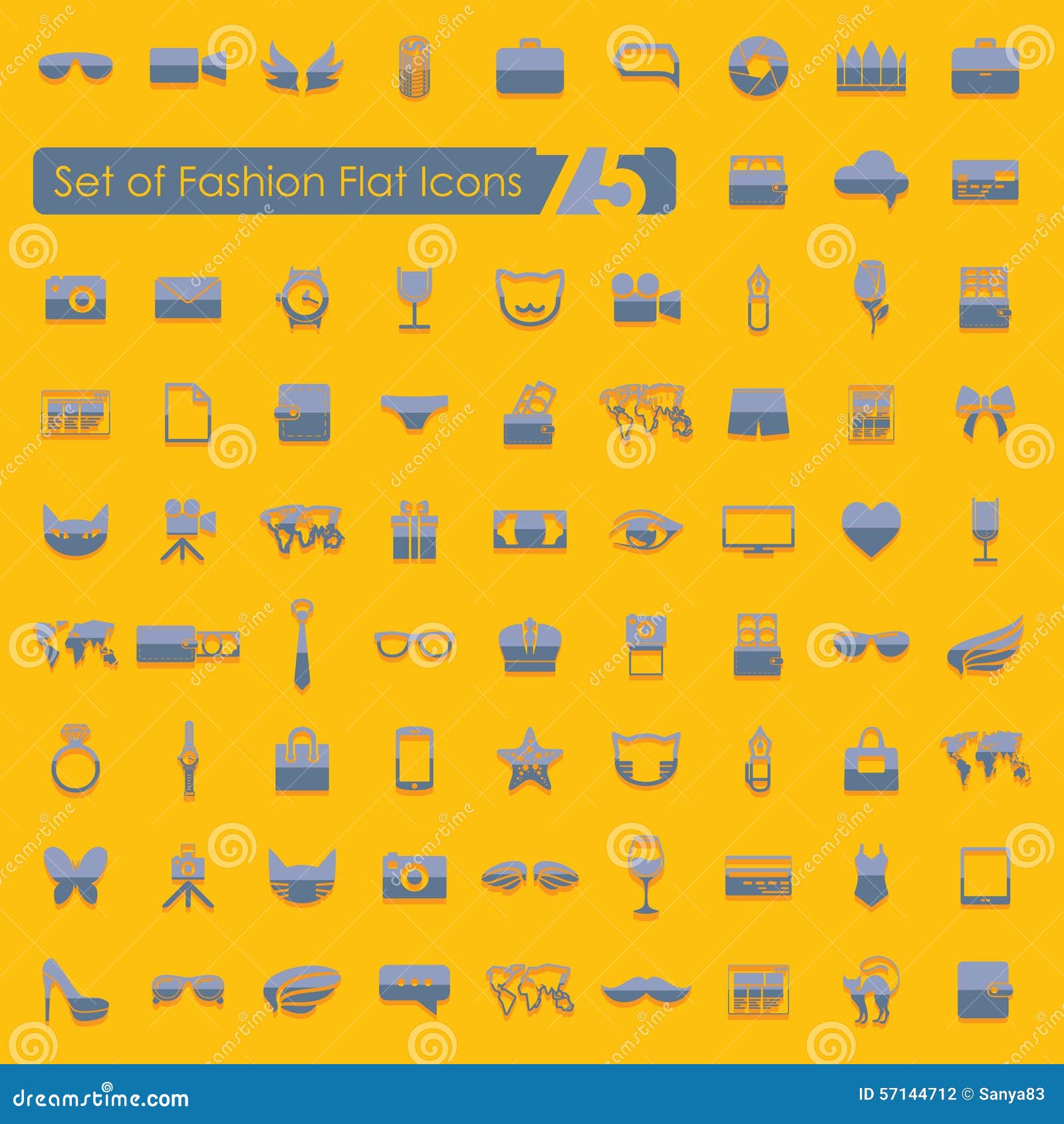 Sistema De Iconos De La Moda Ilustración del Vector - Ilustración de ...