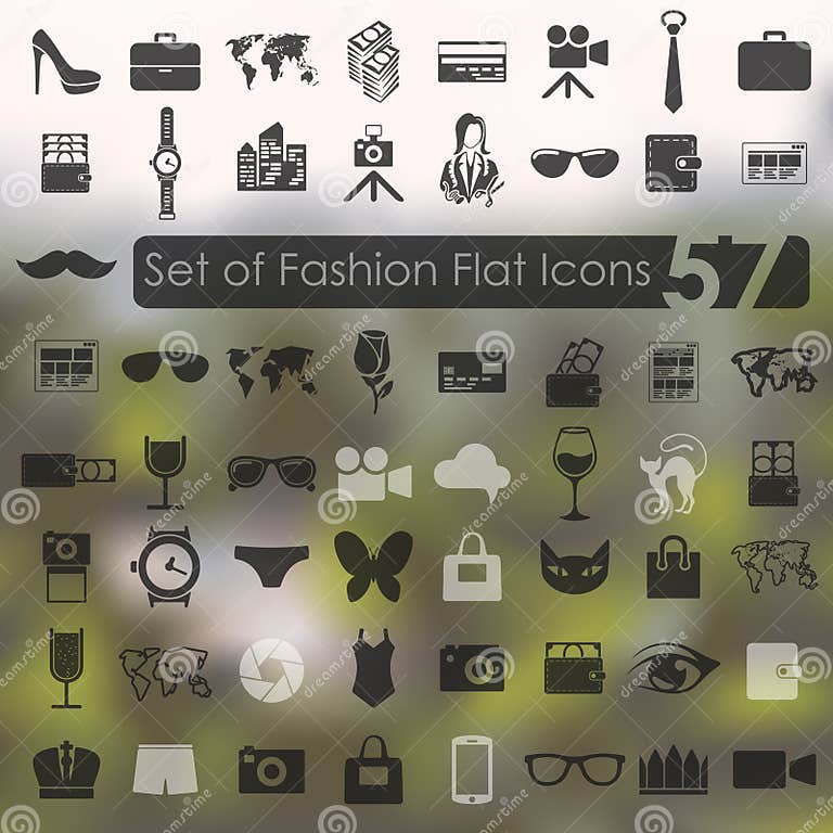 Sistema De Iconos De La Moda Ilustración del Vector - Ilustración de ...