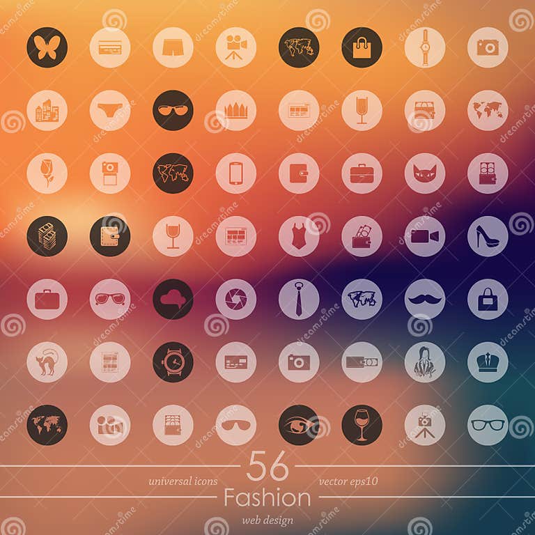 Sistema De Iconos De La Moda Ilustración del Vector - Ilustración de ...