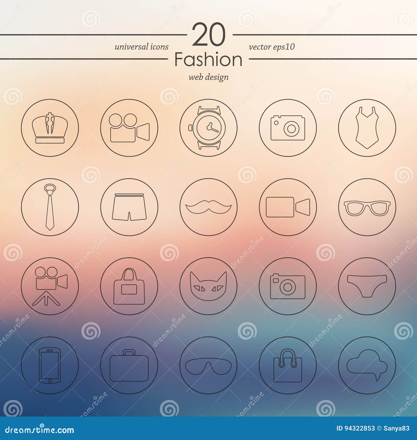Sistema De Iconos De La Moda Ilustración del Vector - Ilustración de ...