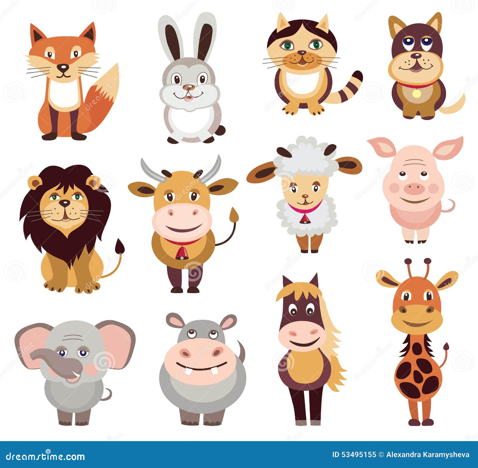 Sistema De Iconos De Los Animales Ilustración del Vector - Ilustración ...