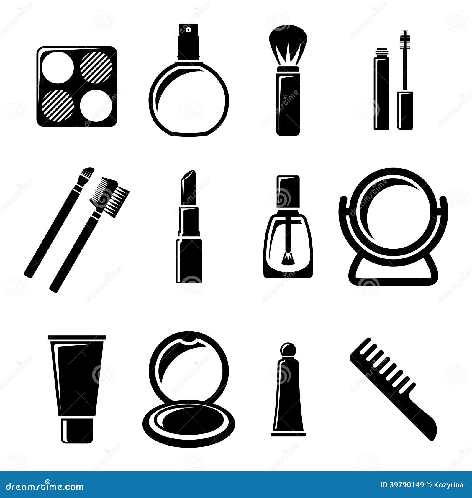 Sistema De Iconos De Los Cosméticos. Ilustración del Vector ...