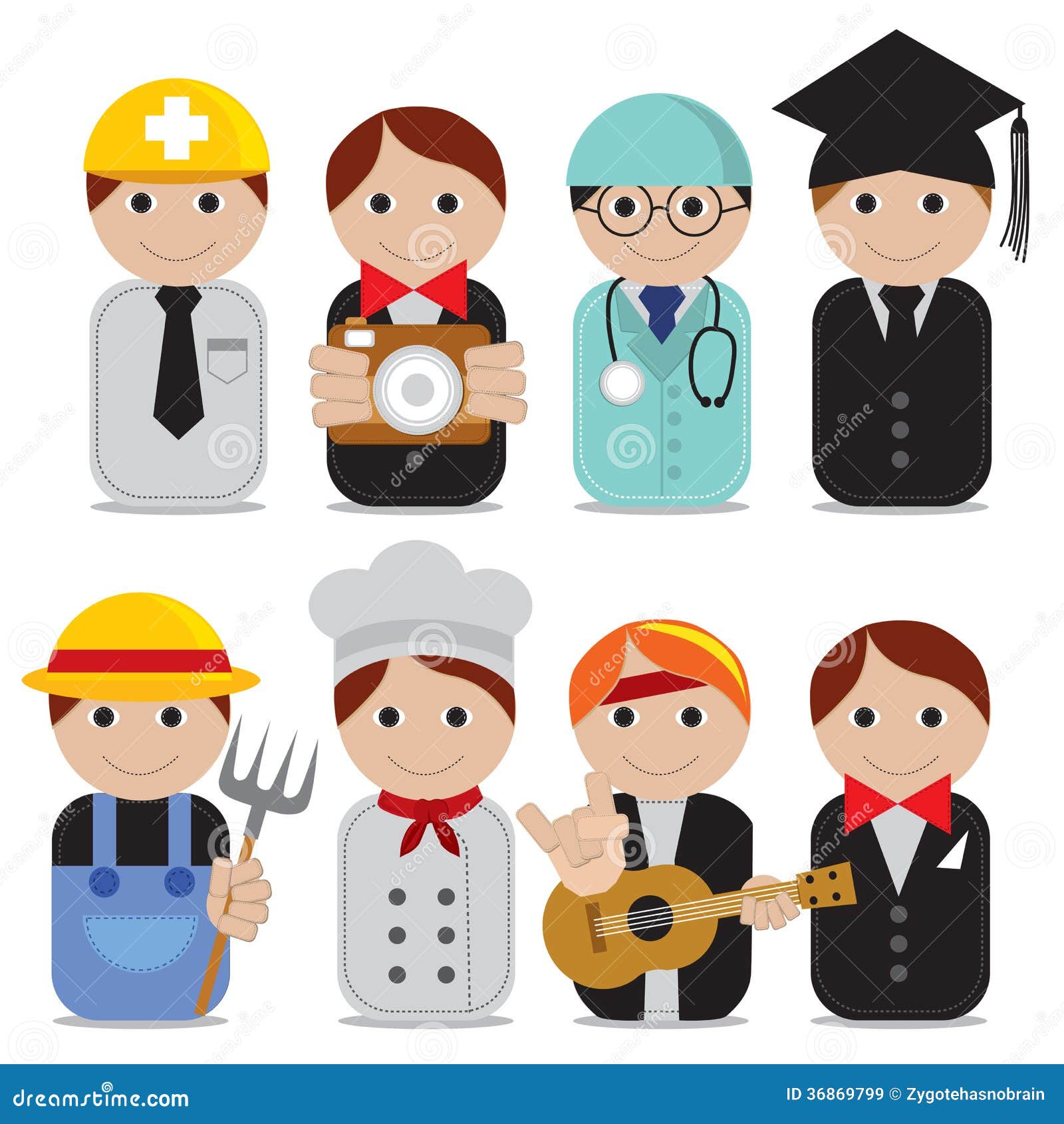 Sistema De Iconos De Los Empleos De La Gente. Ilustración del Vector ...