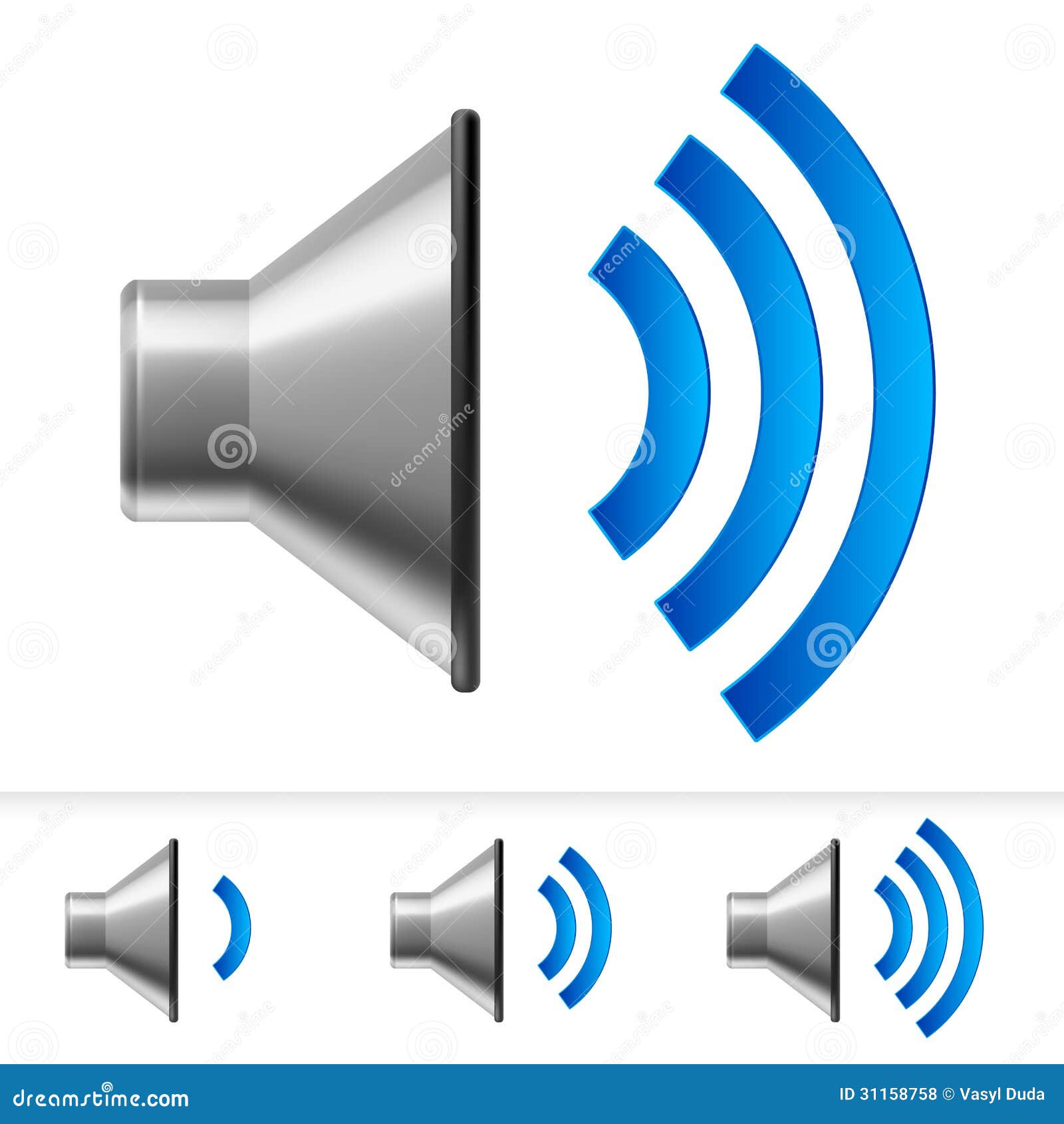 Sistema De Iconos Del Altavoz Ilustración del Vector - Ilustración de ...