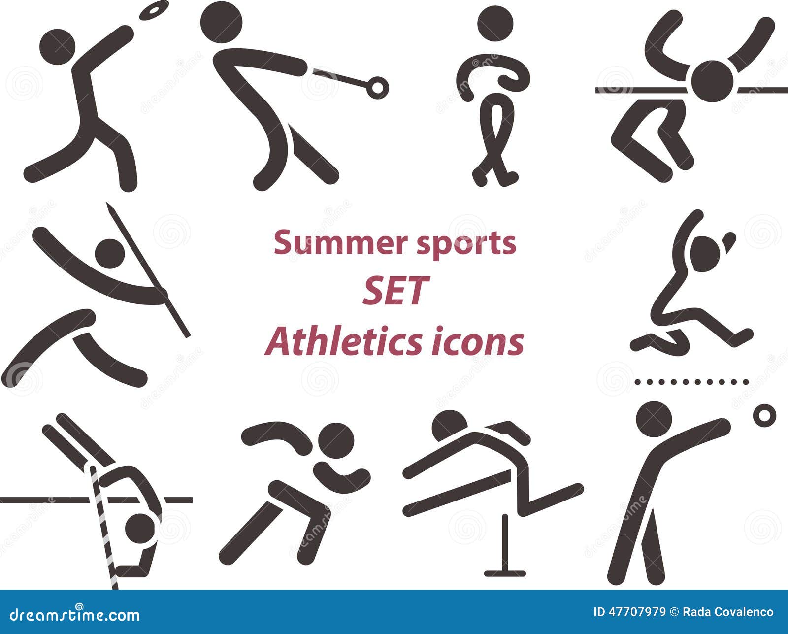 2562 - Sistema De Iconos Del Atletismo Ilustración del Vector ...