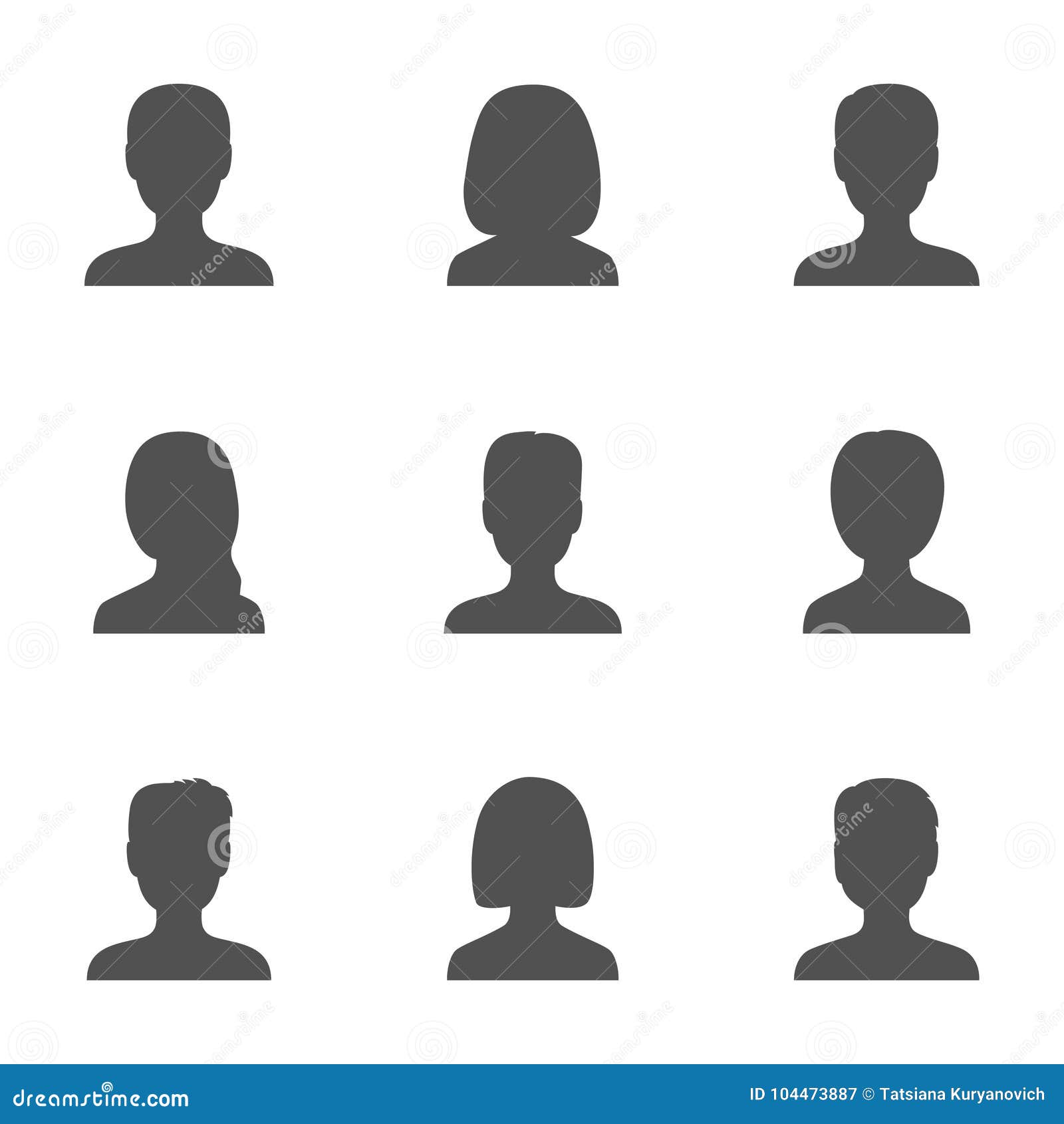 Sistema De Iconos Del Avatar Del Defecto, Ejemplo Del Vector ...