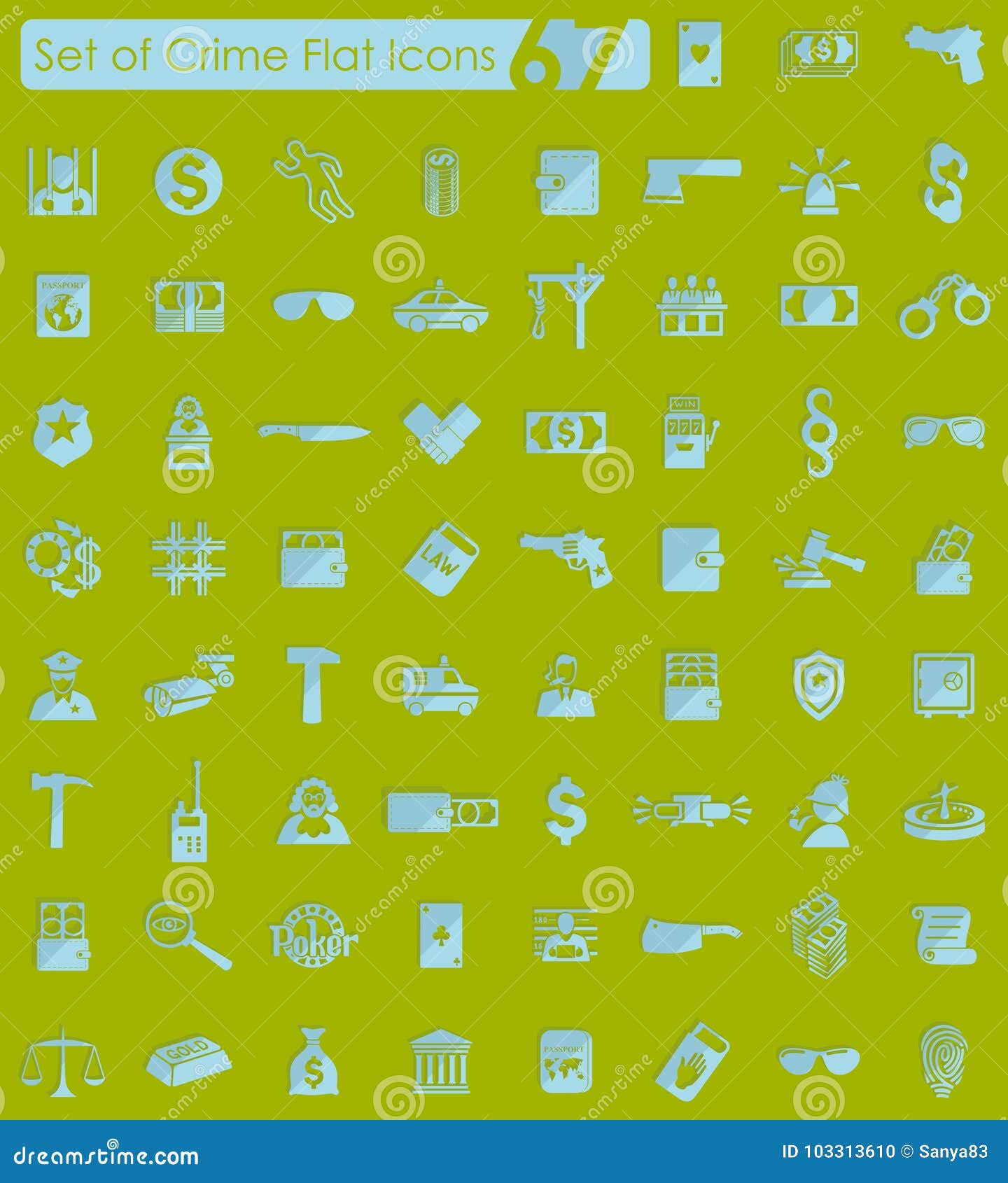 Sistema De Iconos Del Crimen Ilustración del Vector - Ilustración de ...