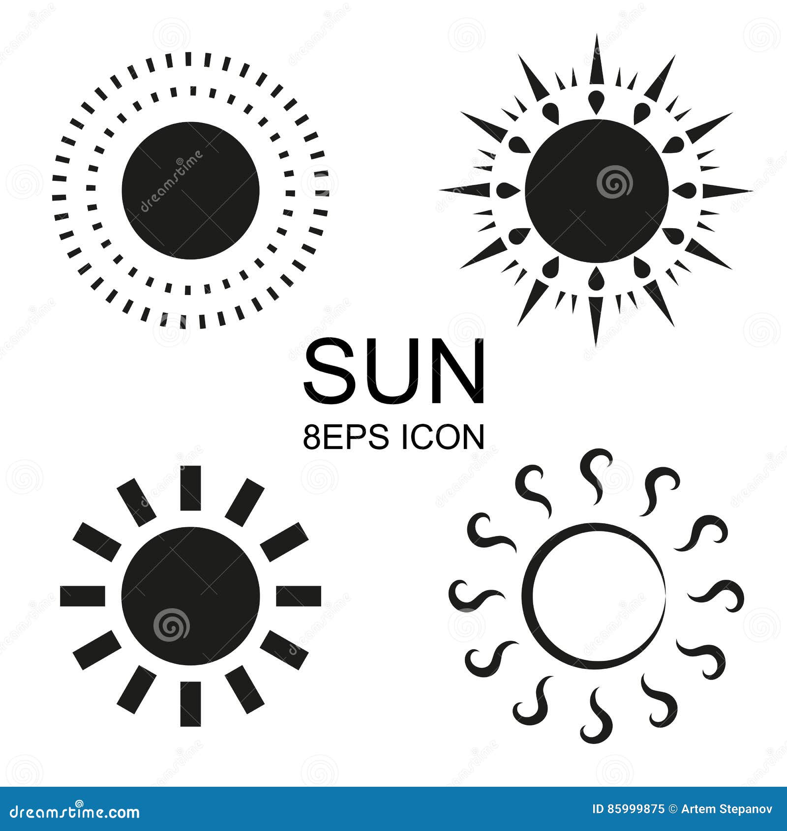 Sistema De Iconos Del Sol Del Vector Ilustración del Vector ...