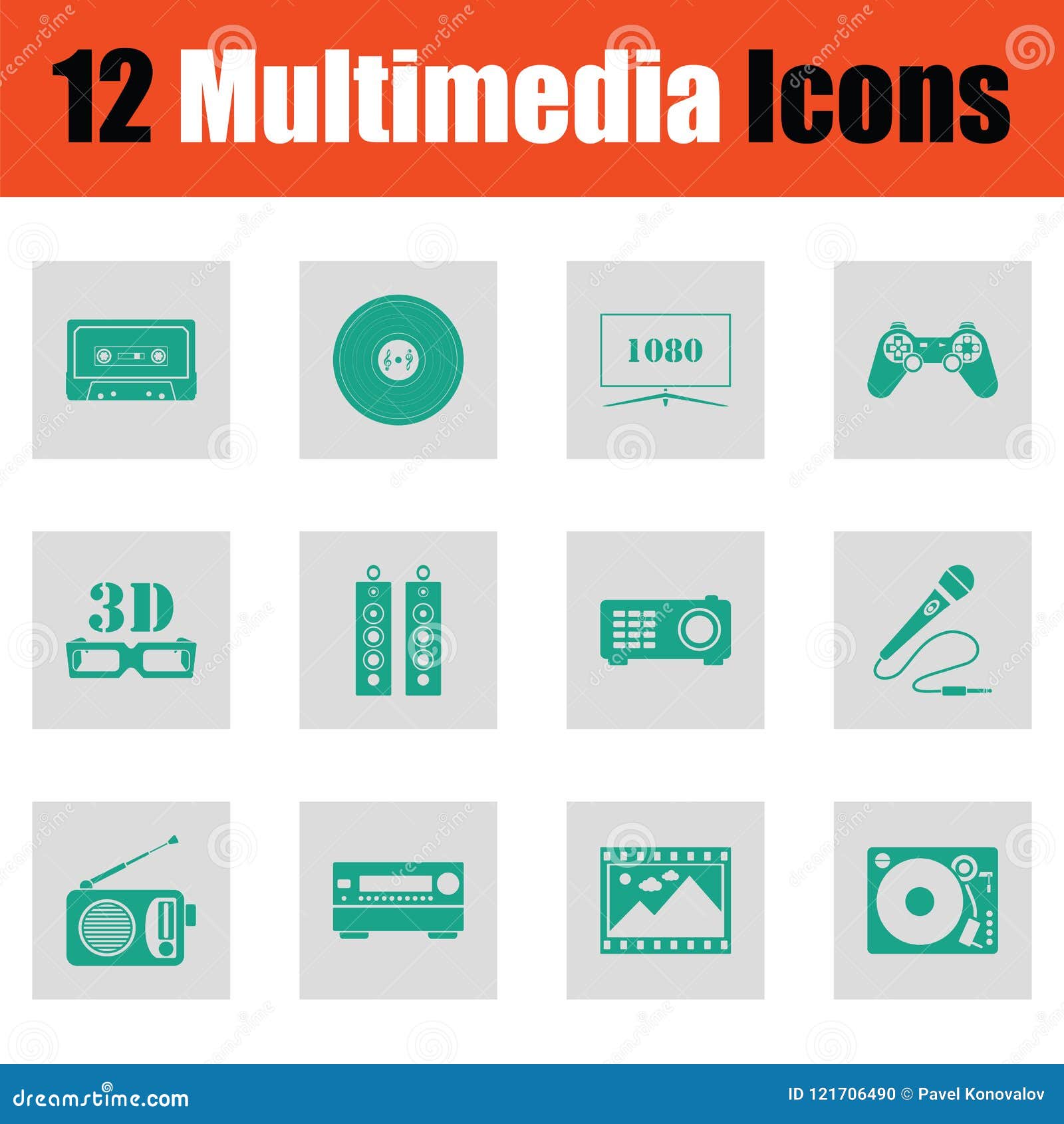 Sistema De Iconos De Las Multimedias Ilustración del Vector ...