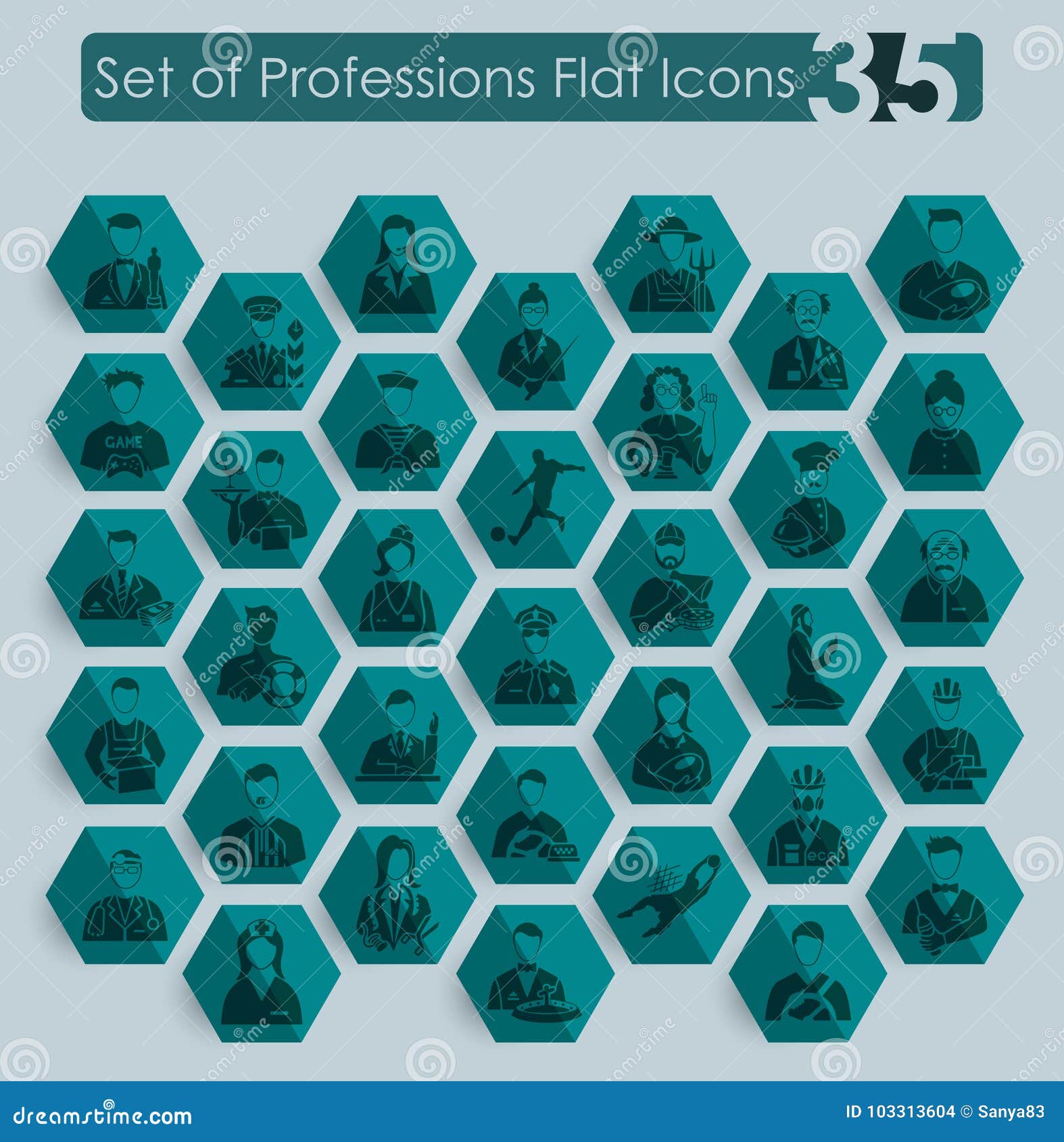 Sistema De Iconos De Las Profesiones Ilustración del Vector ...