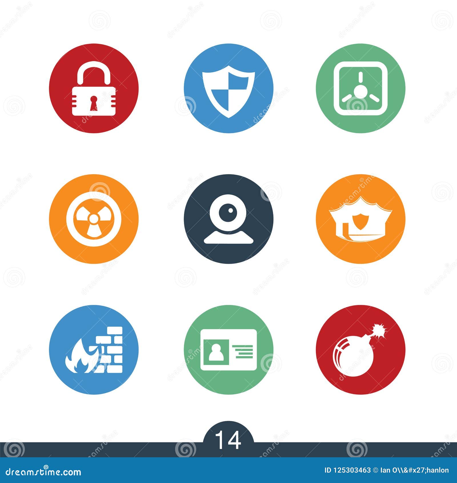 Sistema De Iconos Modernos De La Seguridad Stock de ilustración ...