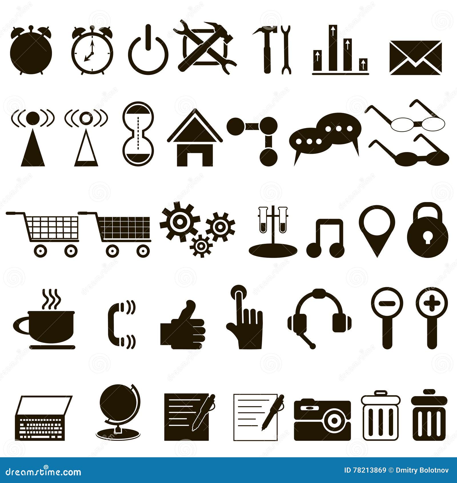 Sistema De Iconos Negros Sobre Internet Ilustración del Vector ...