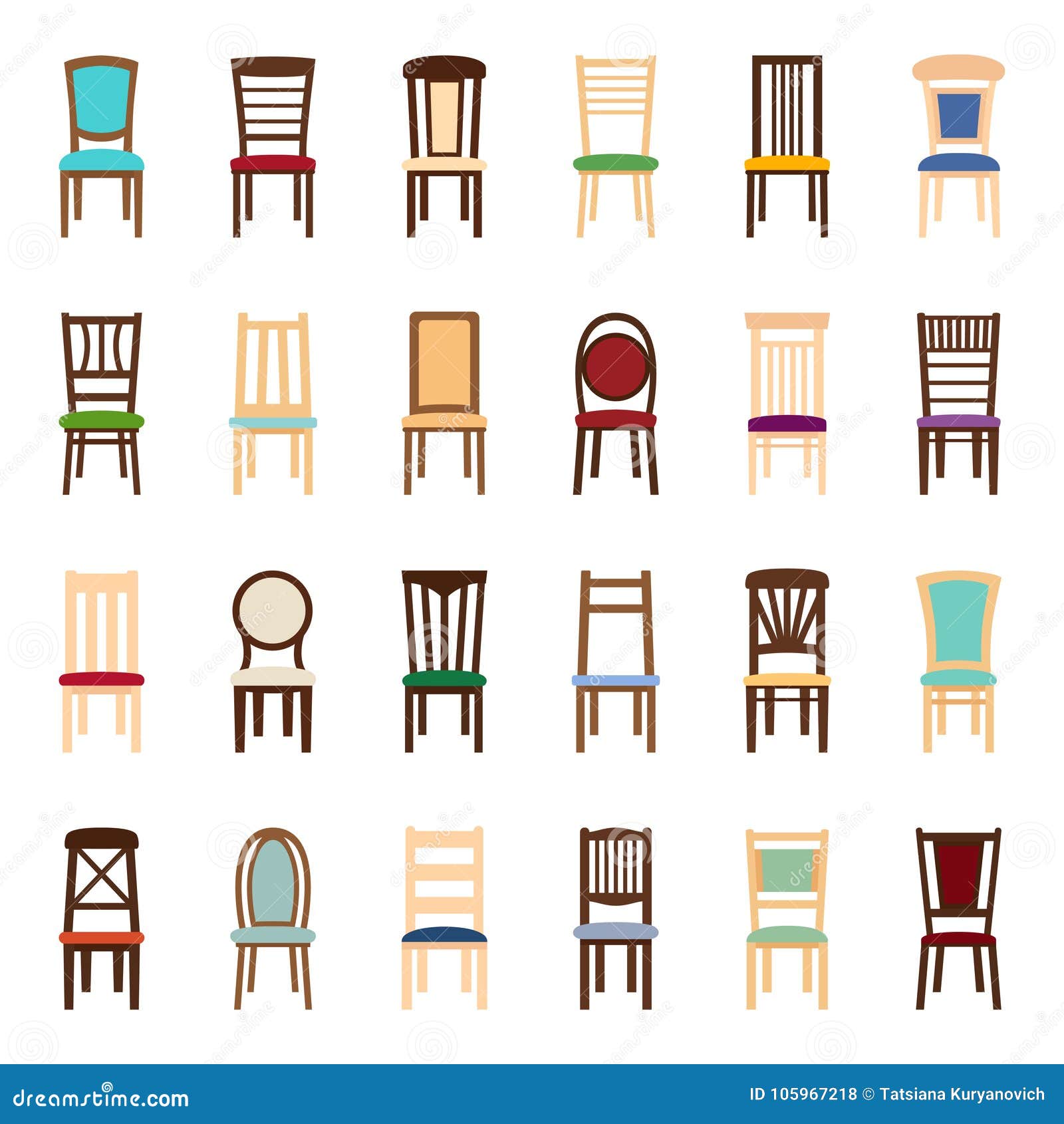 Sistema De Iconos De Sillas, Ejemplo Del Vector Ilustración del Vector ...