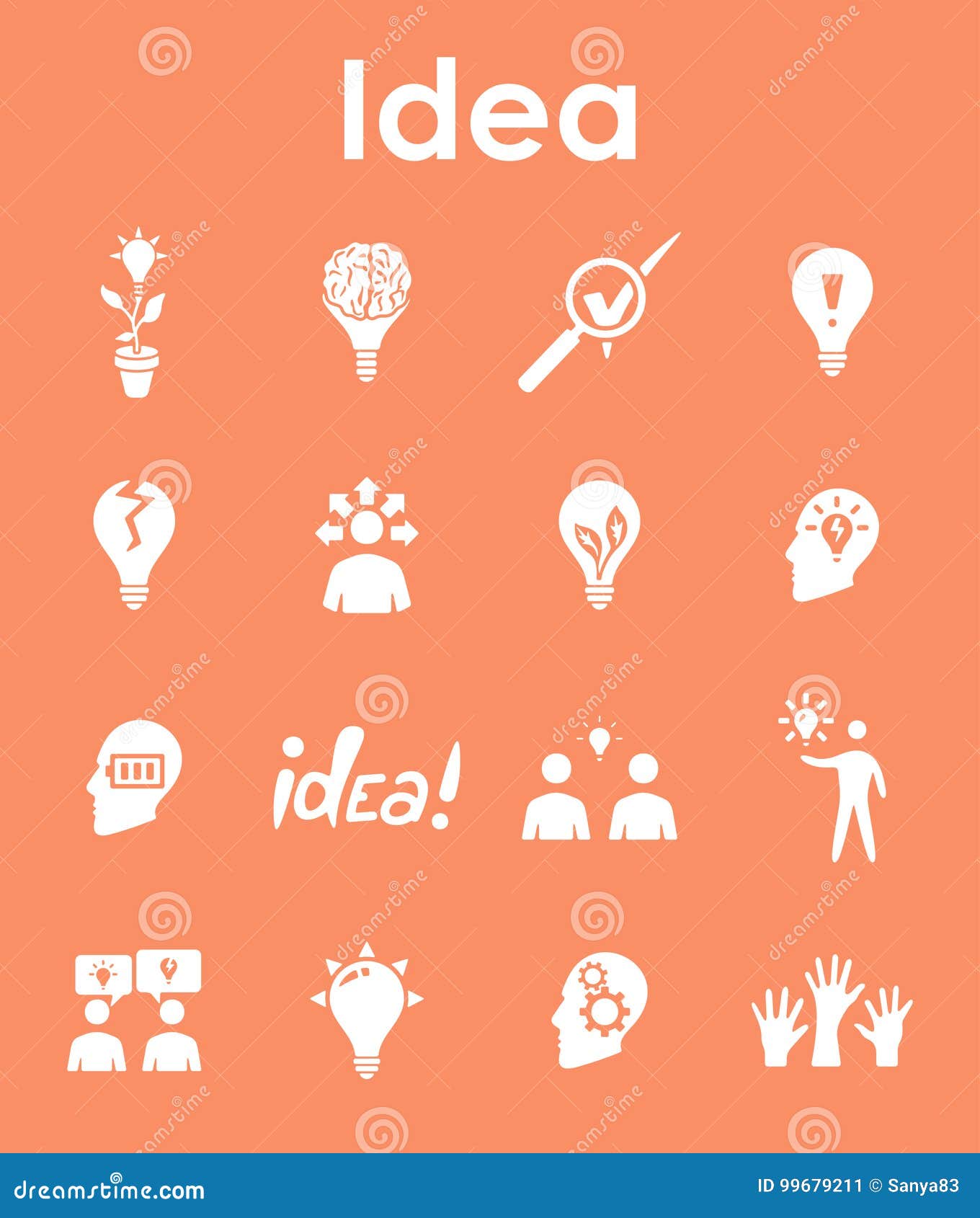 Sistema De Iconos Simples De La Idea Ilustración del Vector ...