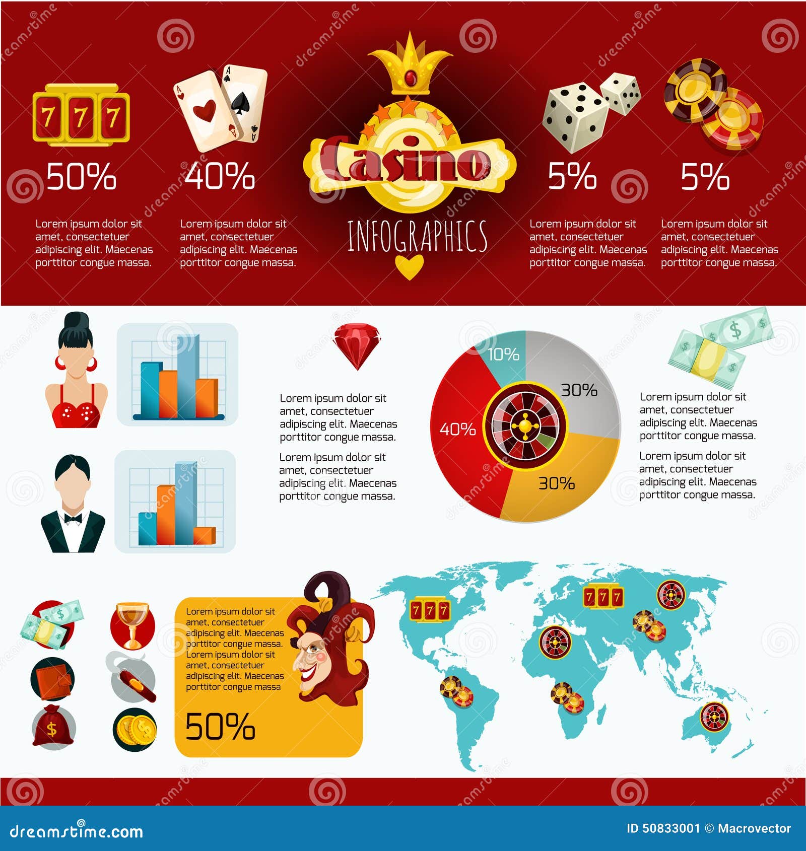 Sistema De Infographics Del Casino Ilustración del Vector - Ilustración ...