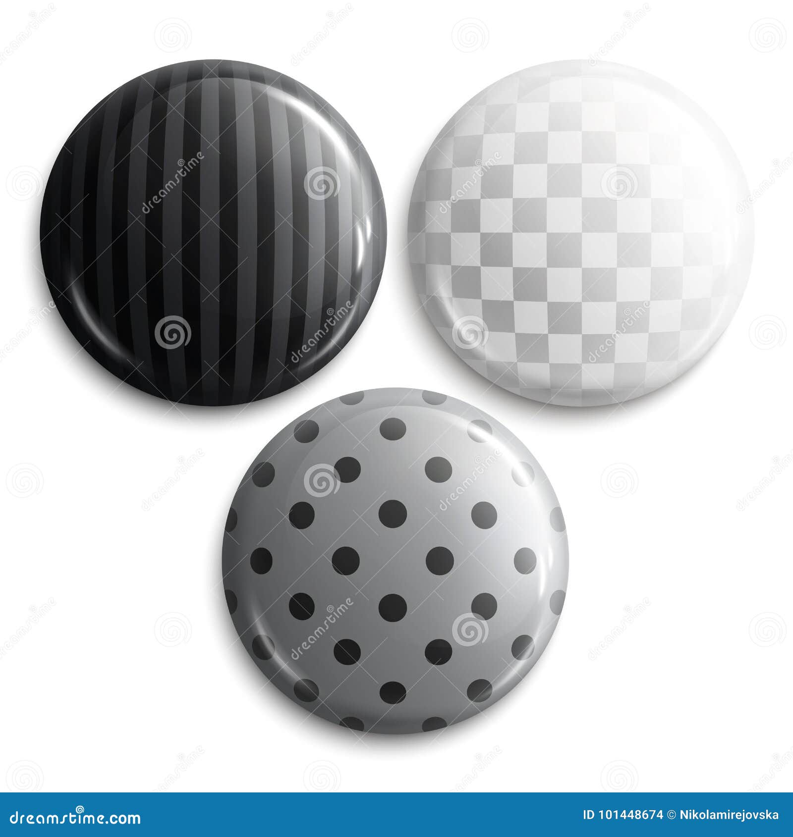 Sistema De Insignias O De Botones Con Diversos Modelos Vector ...