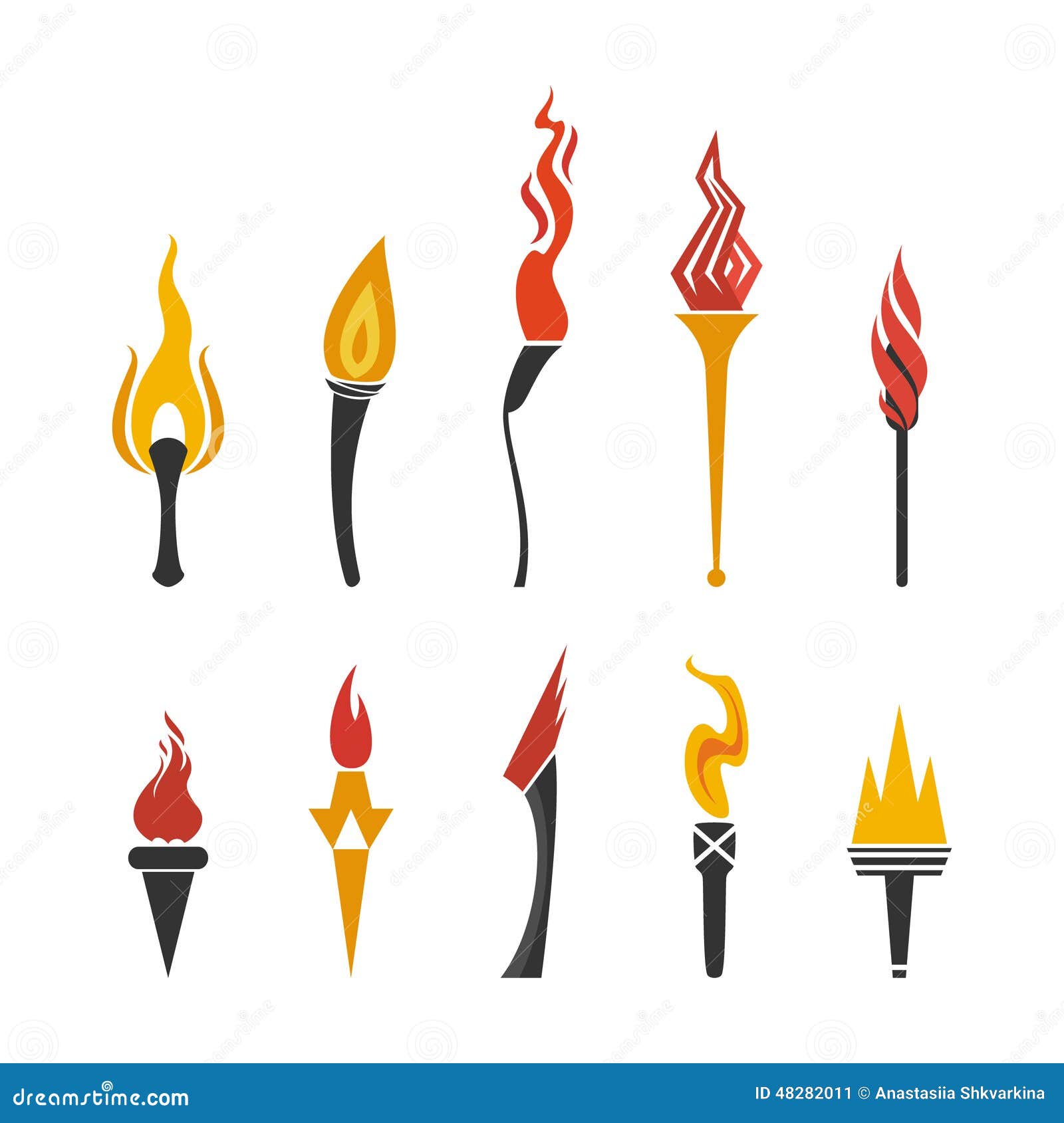 Sistema de la antorcha ilustración del vector. Ilustración de brillante ...