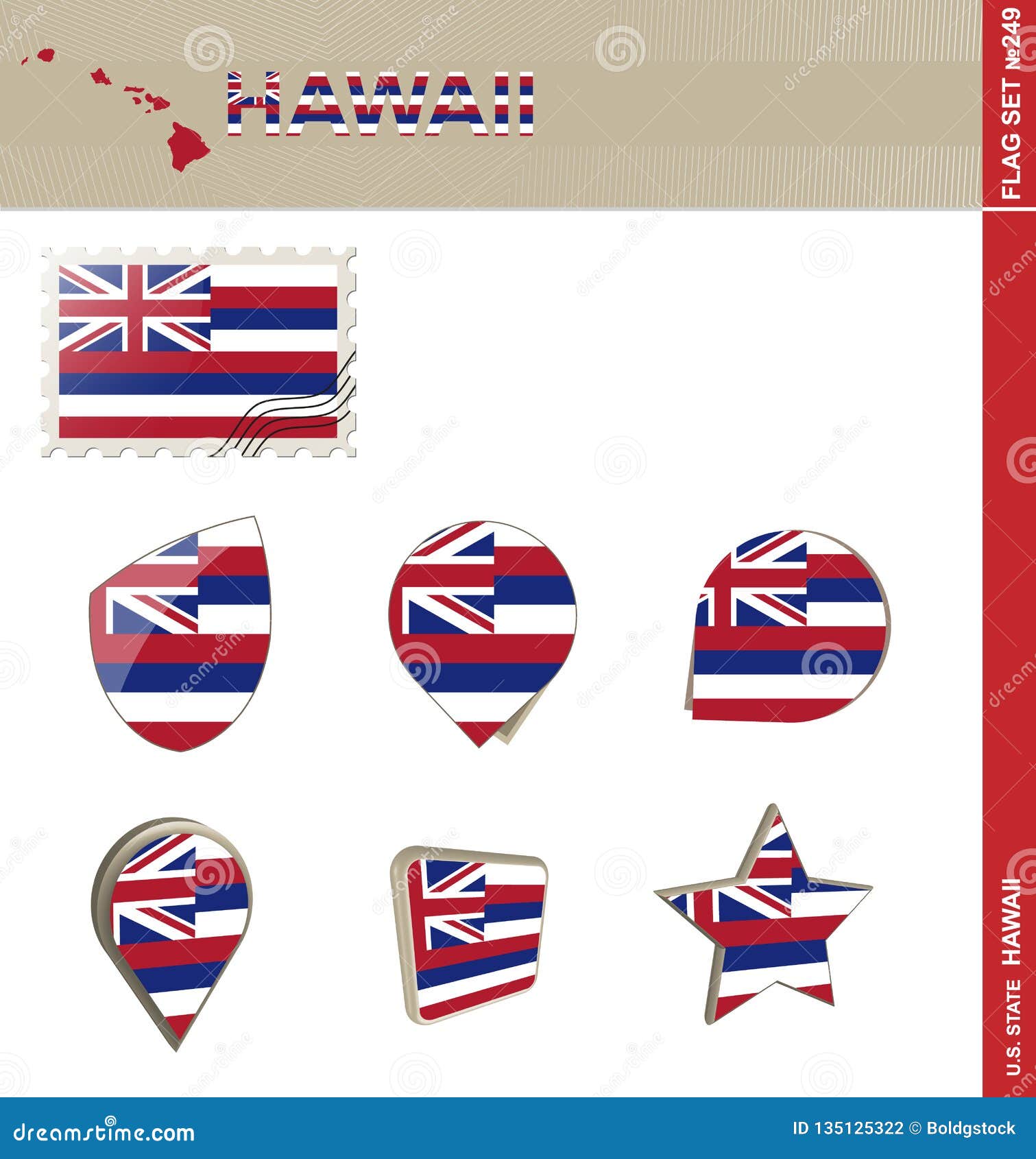 Sistema De La Bandera De Hawaii, Sistema #249 De La Bandera Ilustración ...