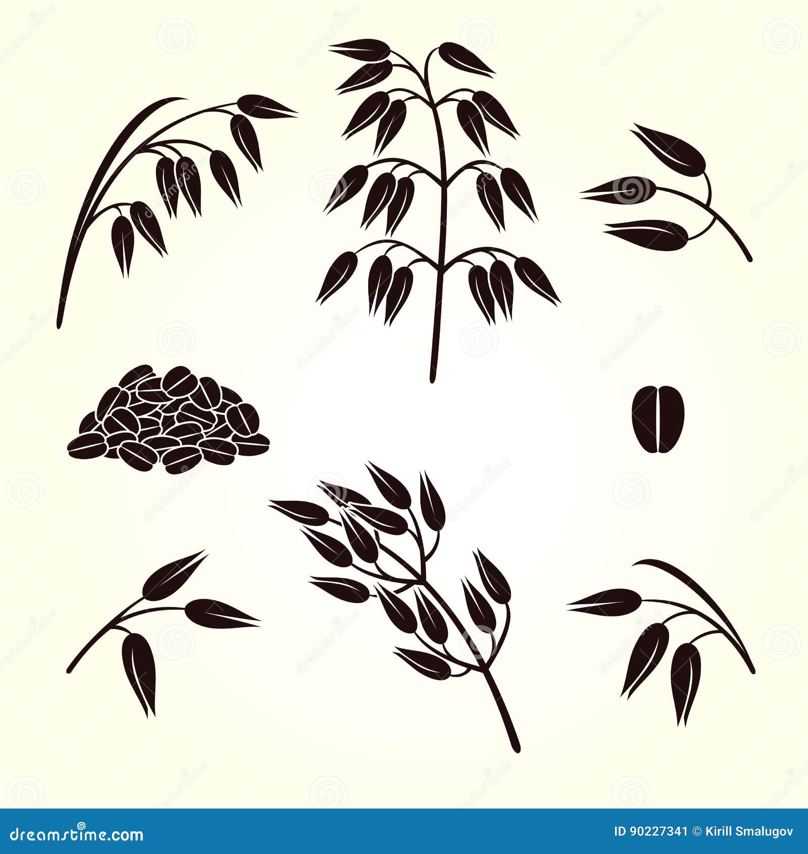 Sistema De La Colección De La Avena Vector Ilustración del Vector ...