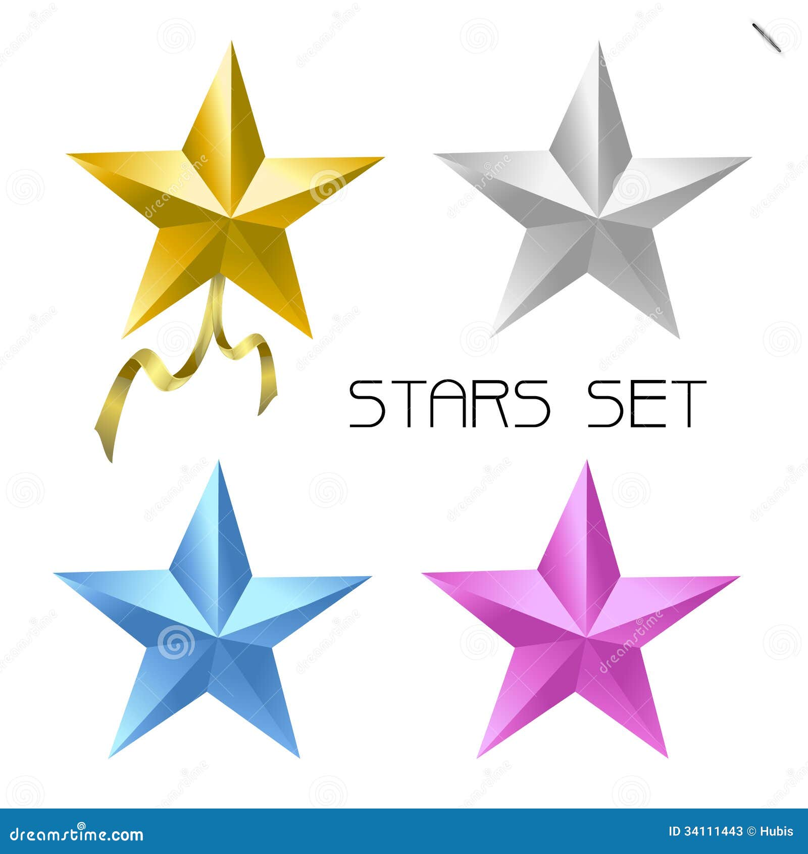 Sistema De La Estrella Del Color Ilustración del Vector - Ilustración ...