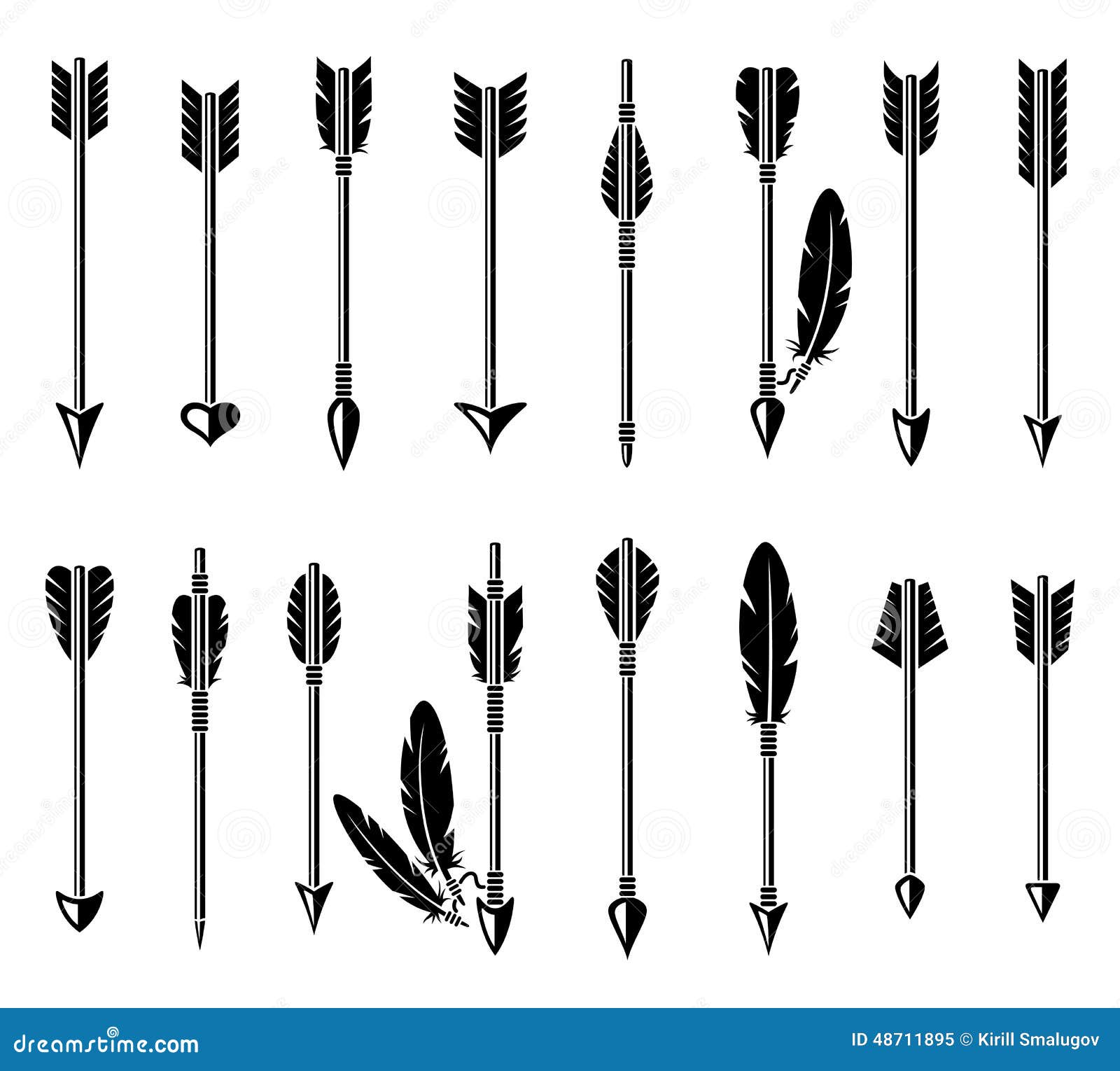 Sistema De La Flecha Del Arco Vector Ilustración del Vector ...