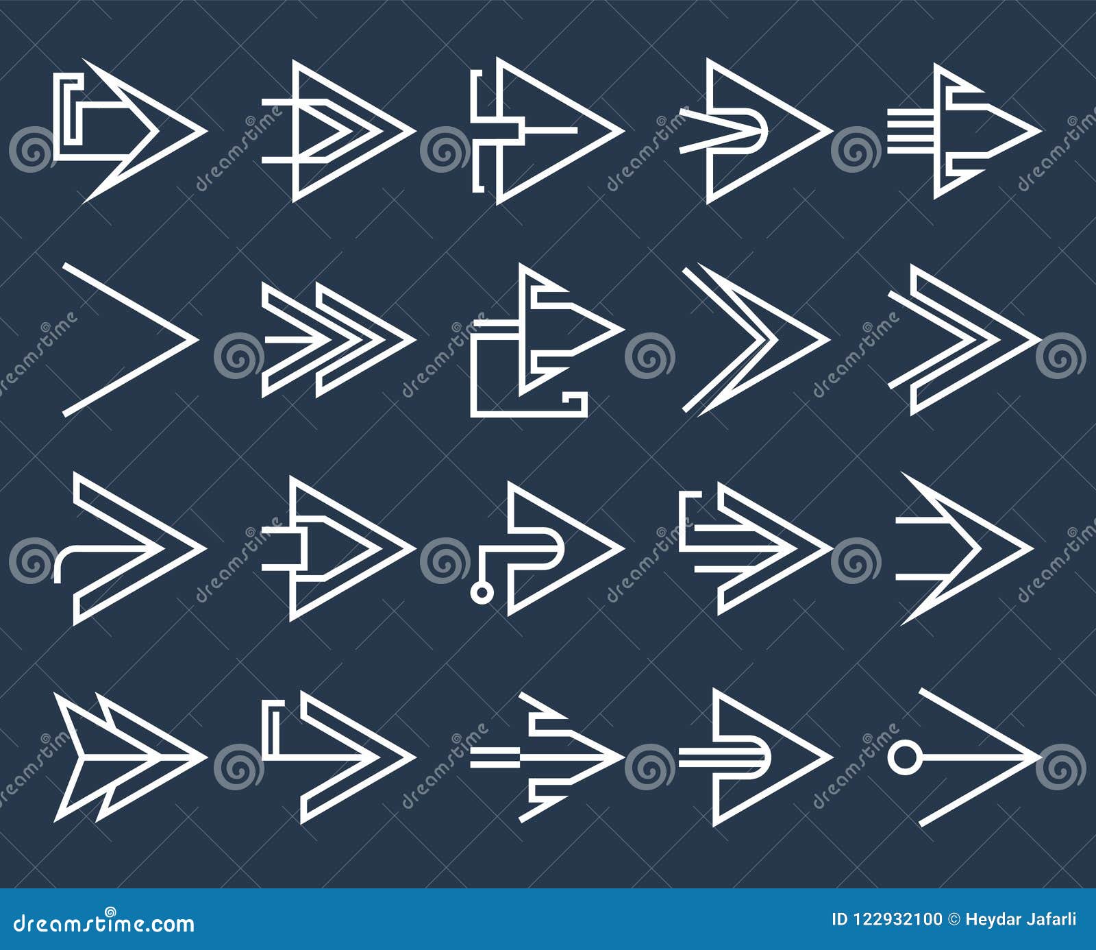 Sistema De La Flecha Derecha, Iconos De La Flecha Ilustración del Vector - Ilustración de ...