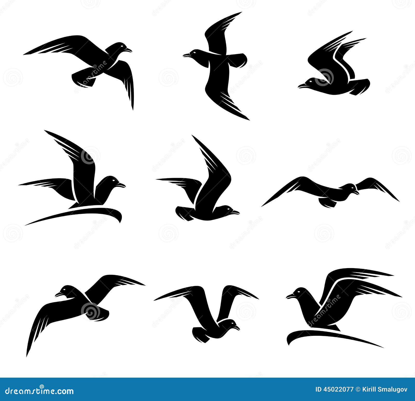 Sistema De La Gaviota Vector Ilustración del Vector - Ilustración de ...