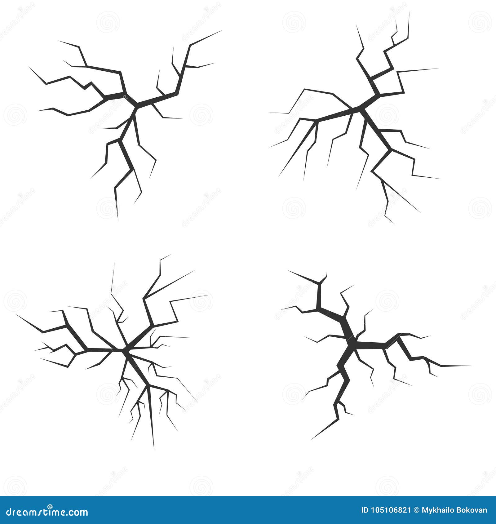 Sistema De La Grieta Del Vector Ilustración del Vector - Ilustración de ...