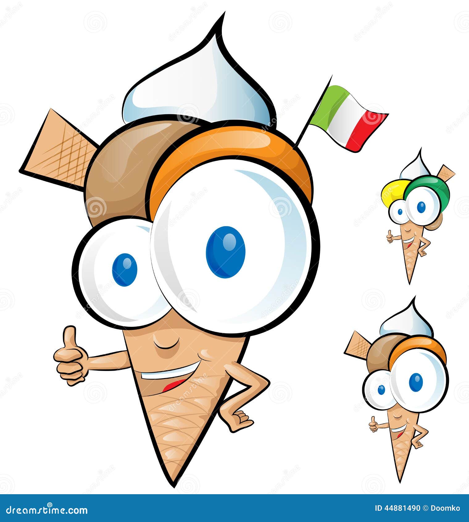 Sistema De La Historieta Del Helado Aislado Ilustración del Vector ...